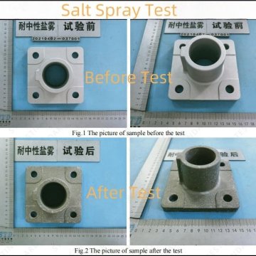Salt spray test of castings